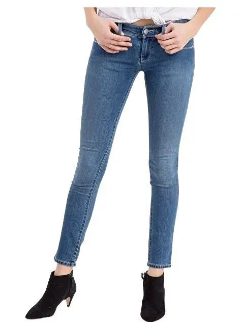 Emporio Armani Logo Straight Jeans - Blue