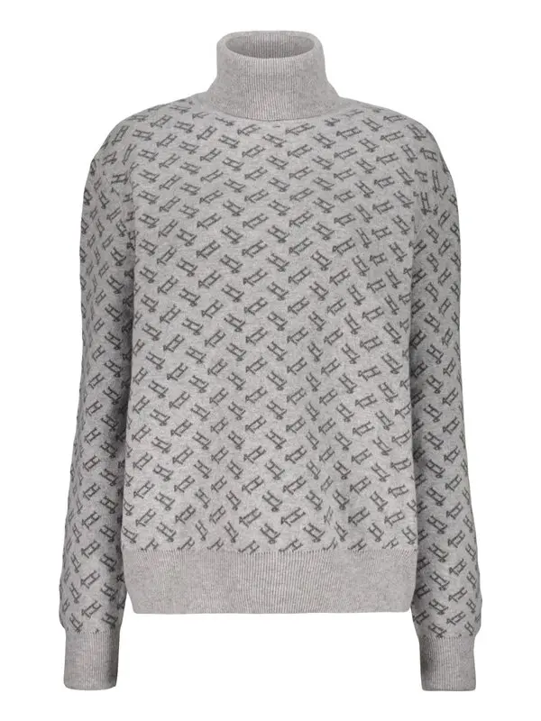 Herno Monogram Turtleneck Knitted Sweater - Gray