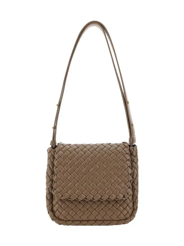 Bottega Veneta Mini Cobble Shoulder Bag - Brown Grey