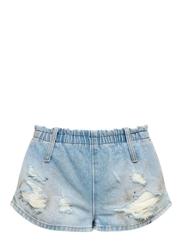 MAISON MARGIELA Distressed Denim Shorts - Medium Blue