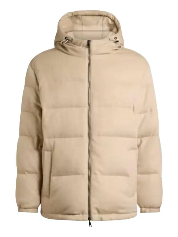 Etro Quilted Hooded Down Jacket - Light Brown