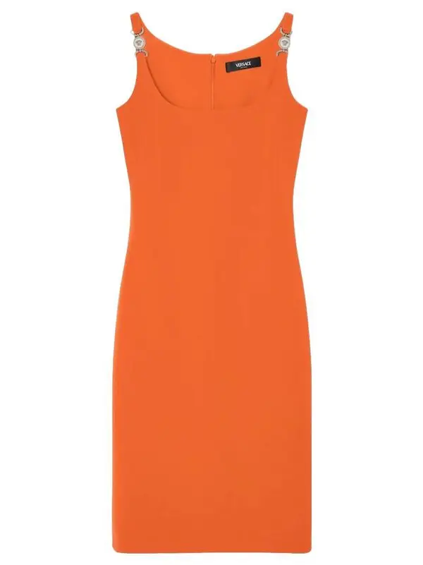 Versace Cady Sleeveless Midi Dress - Orange