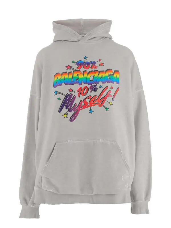 Balenciaga Graphic Printed Long Sleeve Hoodie - No