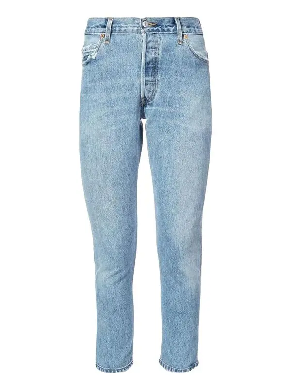 RE/DONE High-rise Cropped Jeans - Blue