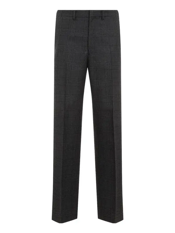 Prada Prince Of Wales Checked Trousers - Coal Gray