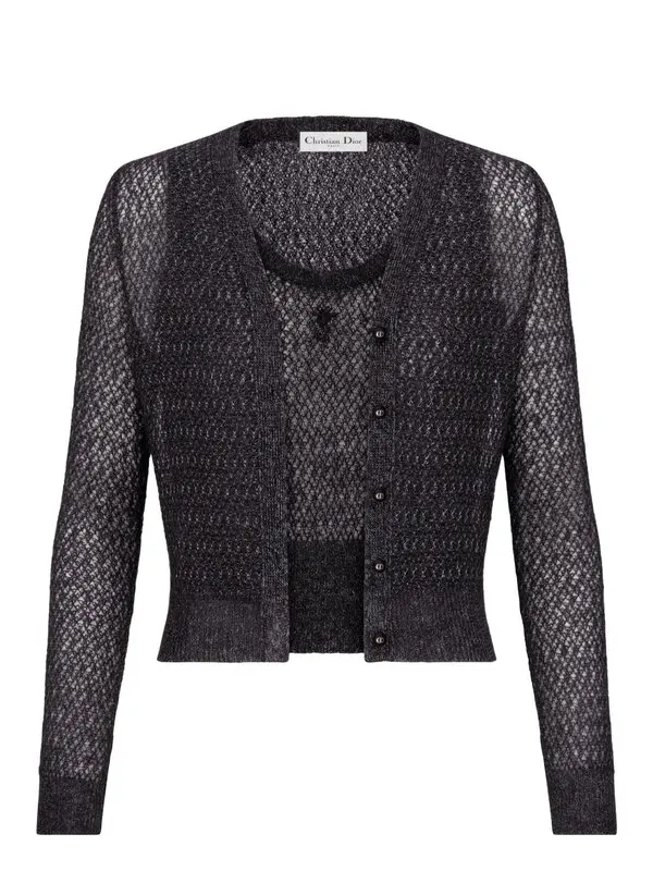 Dior Twinset With Tribales Buttons - Black