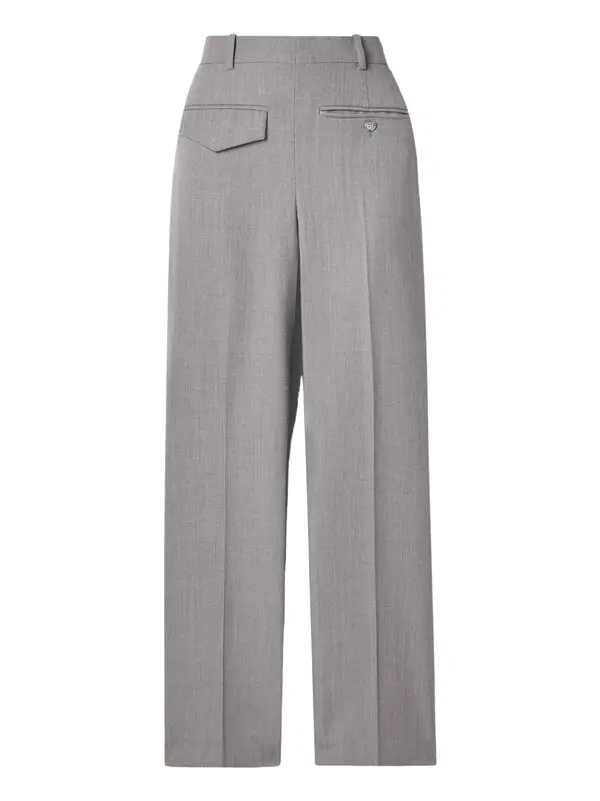 Victoria Beckham Plaid Wide-leg Trousers - Gray