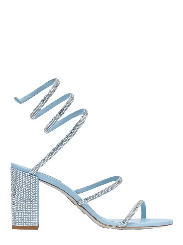 Rene Caovilla Open-toe Embellished High-heeled Sandals - Blue