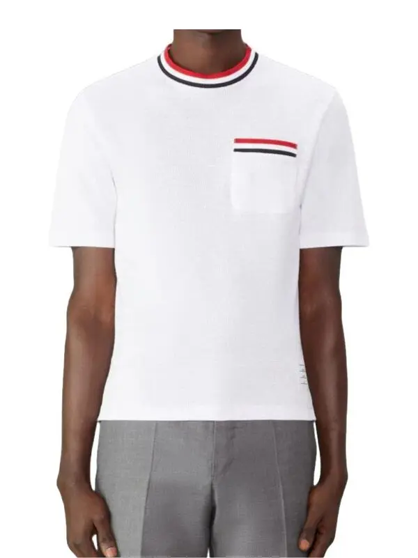 Thom Browne Pointelle-knit Crewneck T-shirt - White