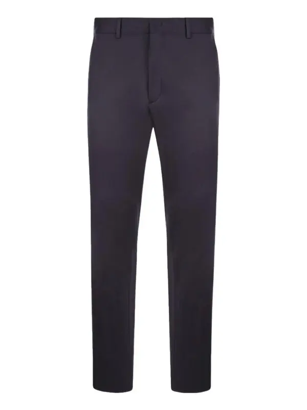 Zegna Straight-leg Cotton Chino Trousers - Black