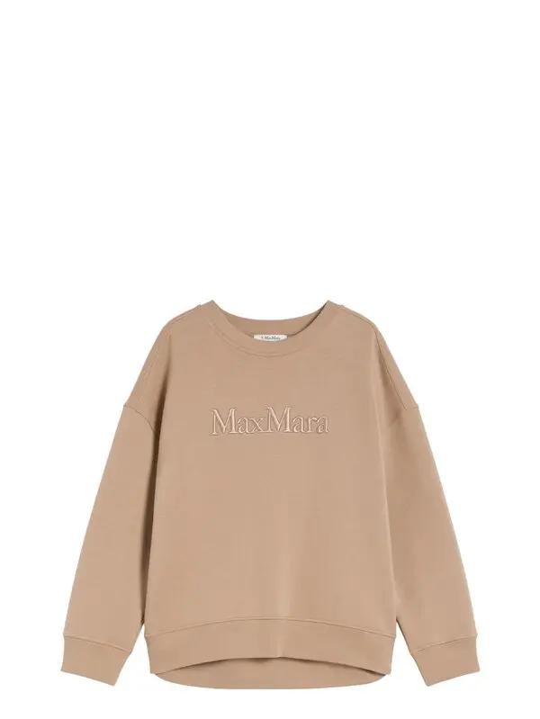 Max Mara Embroidered Cotton Sweatshirt - Biscuit Color