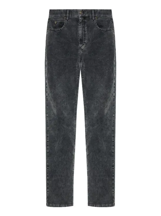 Isabel Marant Étoile Corduroy Washed-effect Straight-leg Jeans - Black