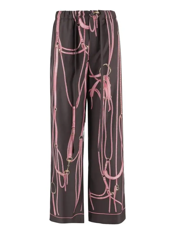 Gucci Printed Detailed Straight-leg Pants - Brown, Pink