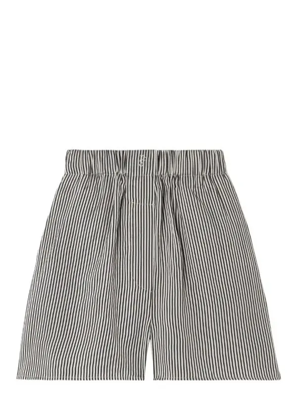 THE FRANKIE SHOP Striped Loose Fit Shorts - Black And White