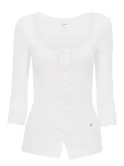 Chloé Scalloped Button Cardigan - White