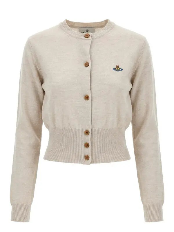 VIVIENNE WESTWOOD Bea Logo-embroidery Cardigan - White