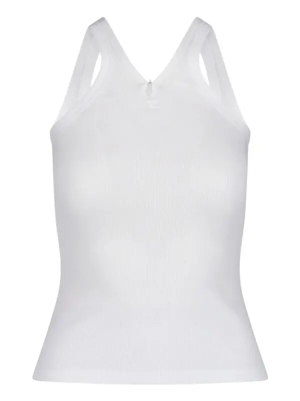 COURREGES Courrèges Criss-cross Ribbed Tank Top - White