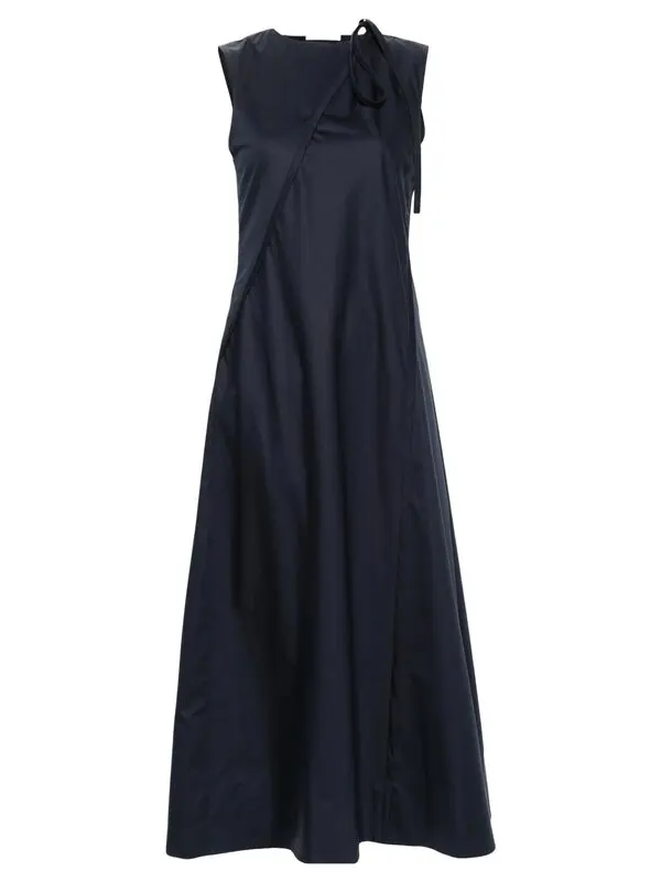 Co Name Sleeveless Midi Dress With Bell-shaped Skirt - Black
