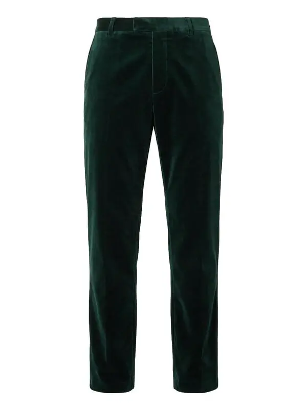 Gucci Stretch Velvet Wide-leg Trousers - Dark Green