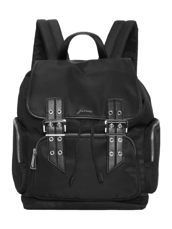 GANNI Buckle Detail Backpack - Black