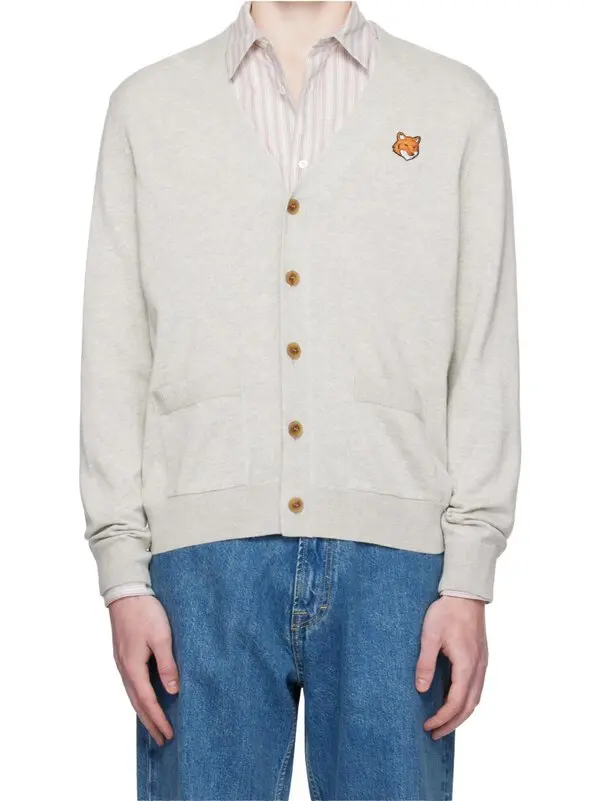 Maison Kitsuné Fox Head Cardigan - White