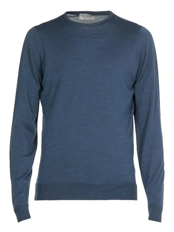 John Smedley Lundy Crewneck Long-sleeved Woolen Pullover - Blue