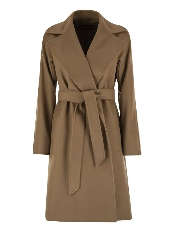 Max Mara Dravenna Pure Wool Belted Coat - Brown