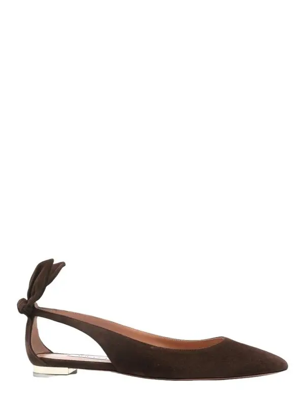 AQUAZZURA Bow Slingback Ballet Flats - Black