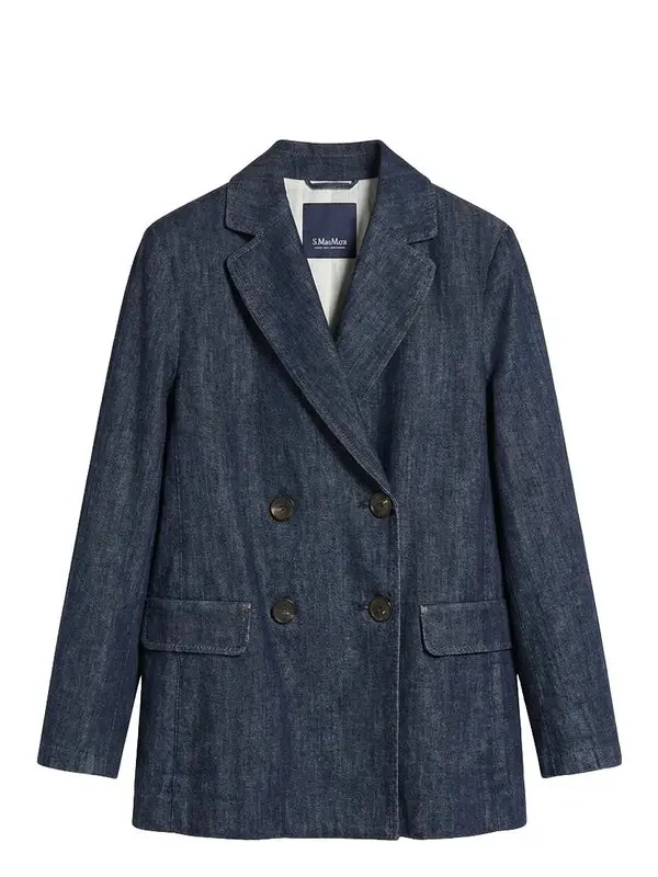 Max Mara Double-breasted Denim Blazer - Blue