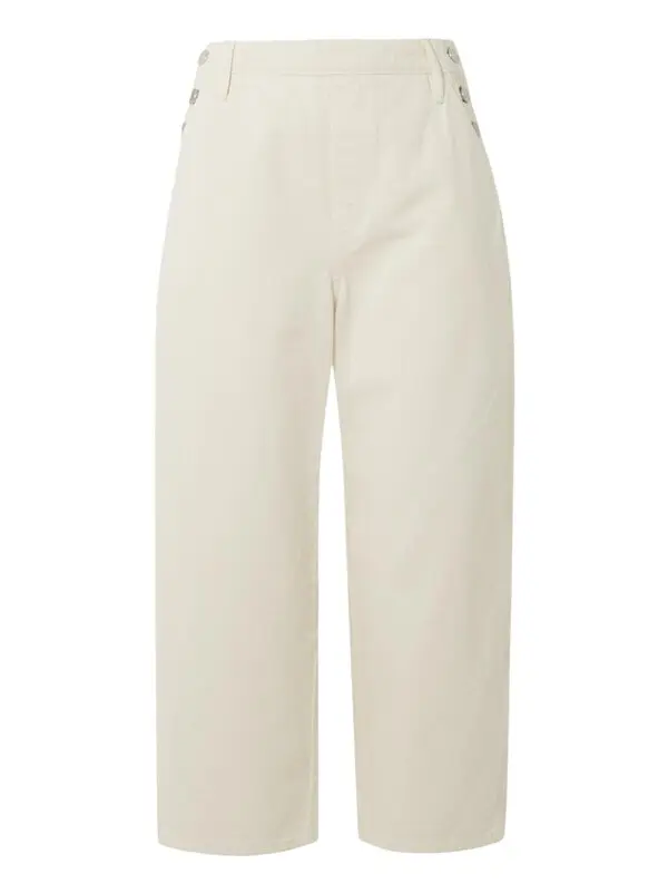 FRAME Belted Casual Pants With Button Detail - White