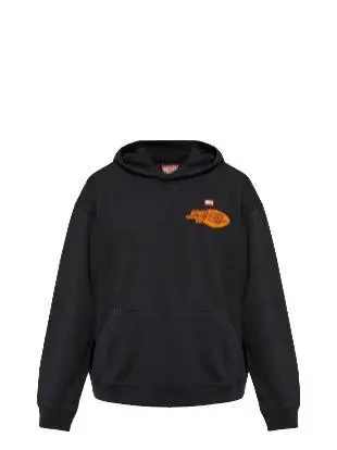DIESEL® Graphic Print Hooded Sweatshirt - Black