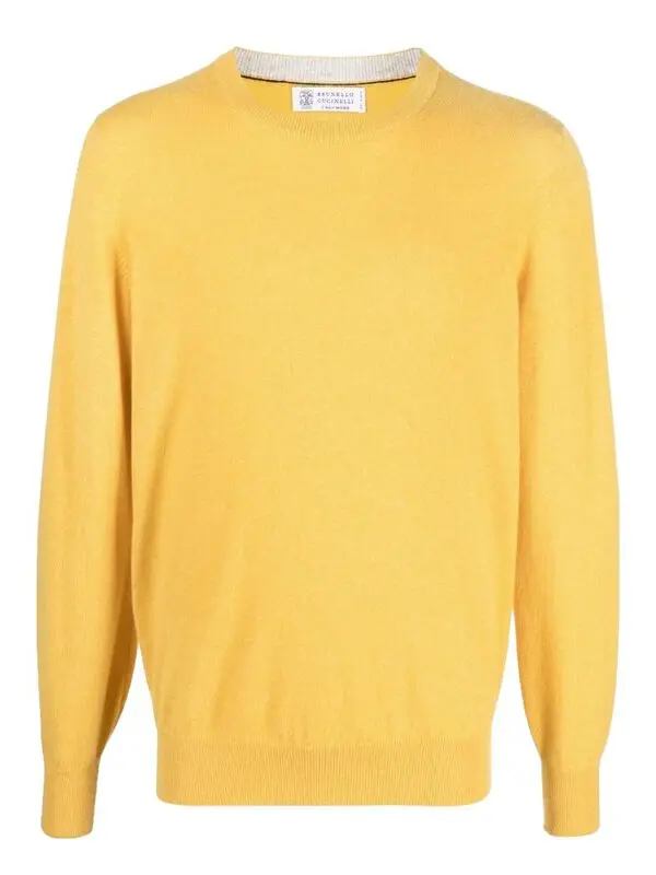 Brunello Cucinelli Crew Neck Cashmere Jumper - Yellow