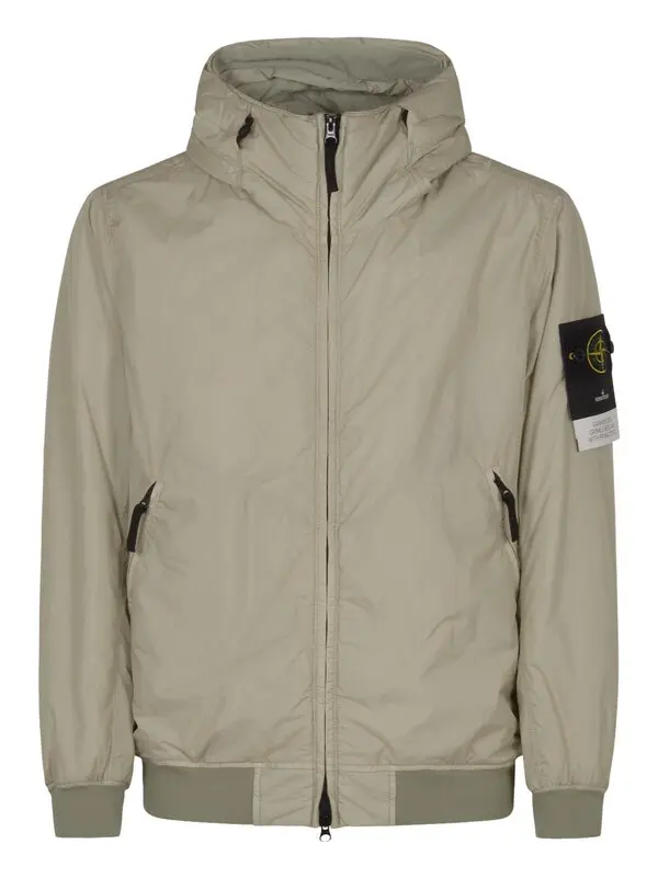 Stone Island Zip-up Hooded Jacket - Plaster
