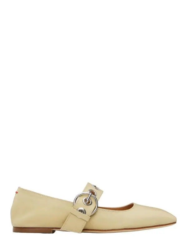 AeydĒ Uma Eyelet Mary Jane Ballet Flats - Beige