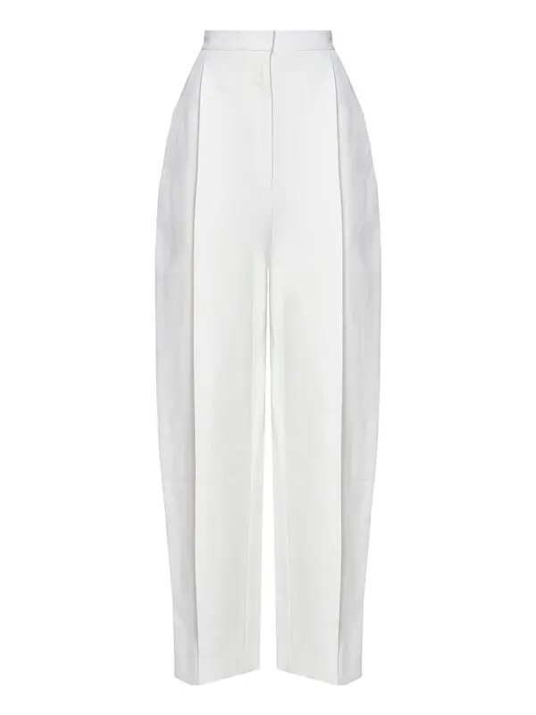 Khaite High-waisted Pleated Trousers - White