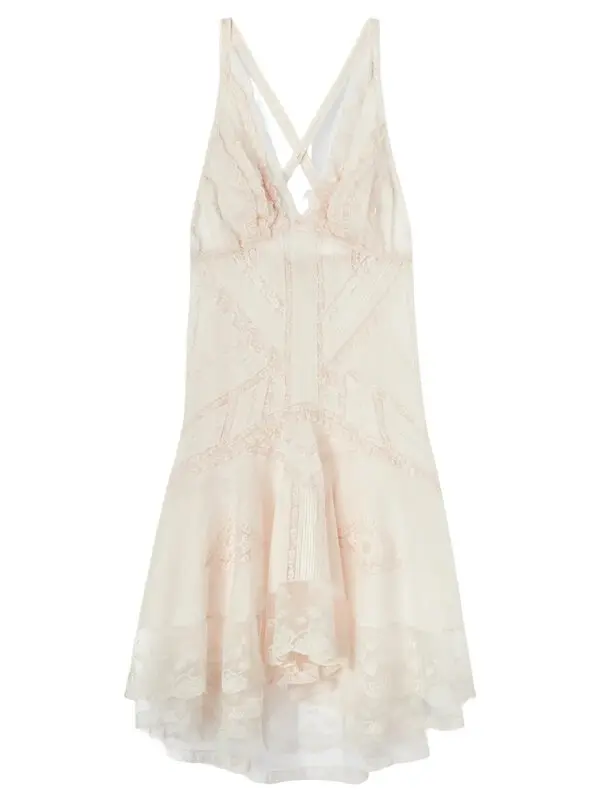 Ermanno Scervino Lace Trim Midi Dress - White