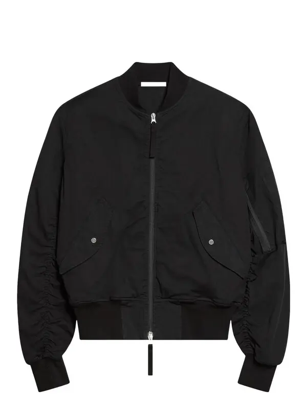 Helmut Lang Zip Up Bomber Jacket With Removable Harness - Black