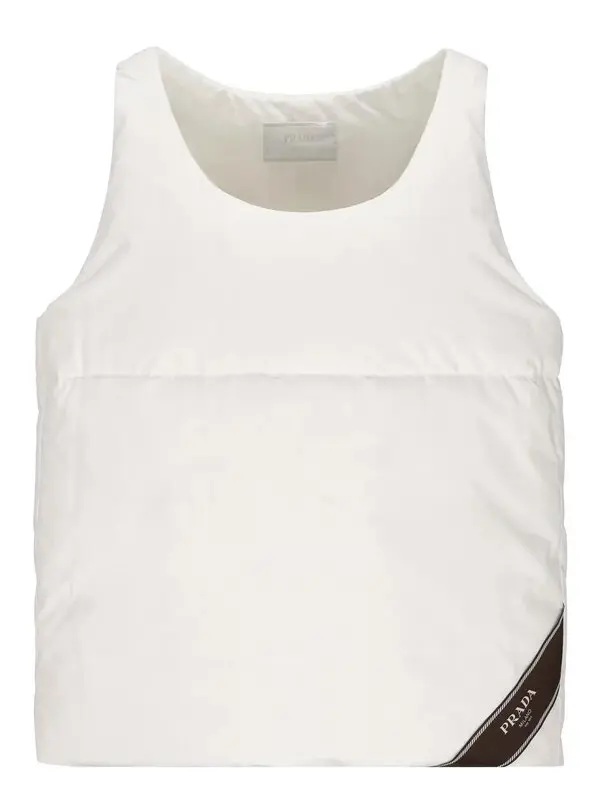 Prada Logo Detailed Vest - White