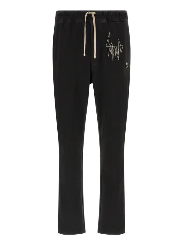 Moncler Embroidered Skinny Track Pants - Black