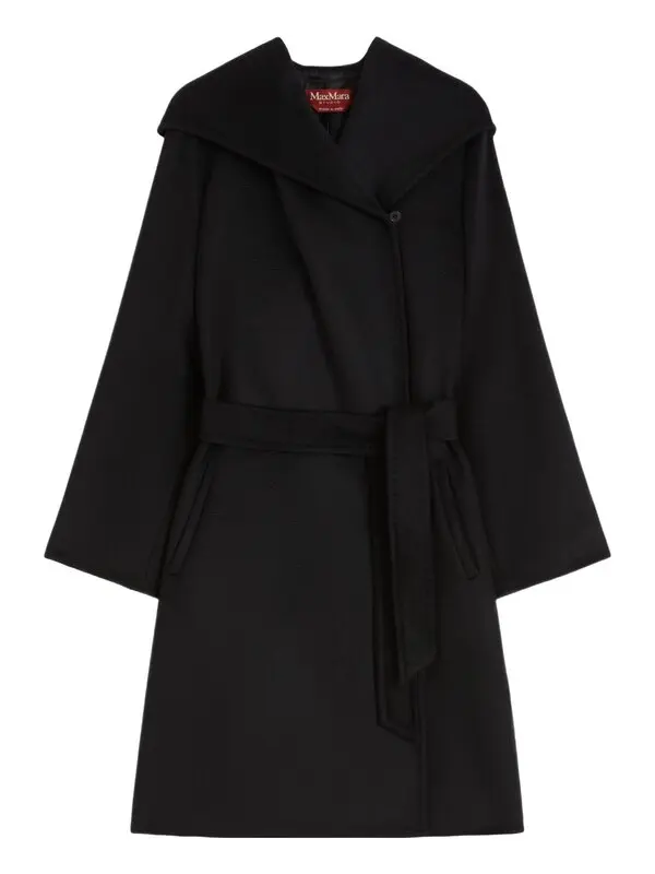 Max Mara Newmang Belted Hooded Coat - Black