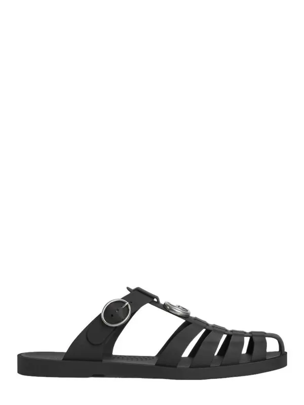 Gucci Double G Flat Sandals - Black