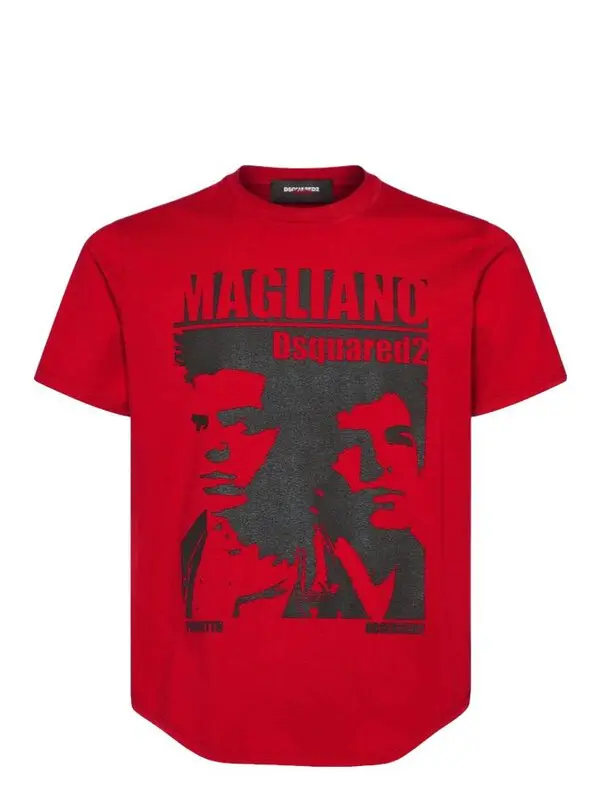 Dsquared2 Graphic Printed Crewneck T-shirt - Red