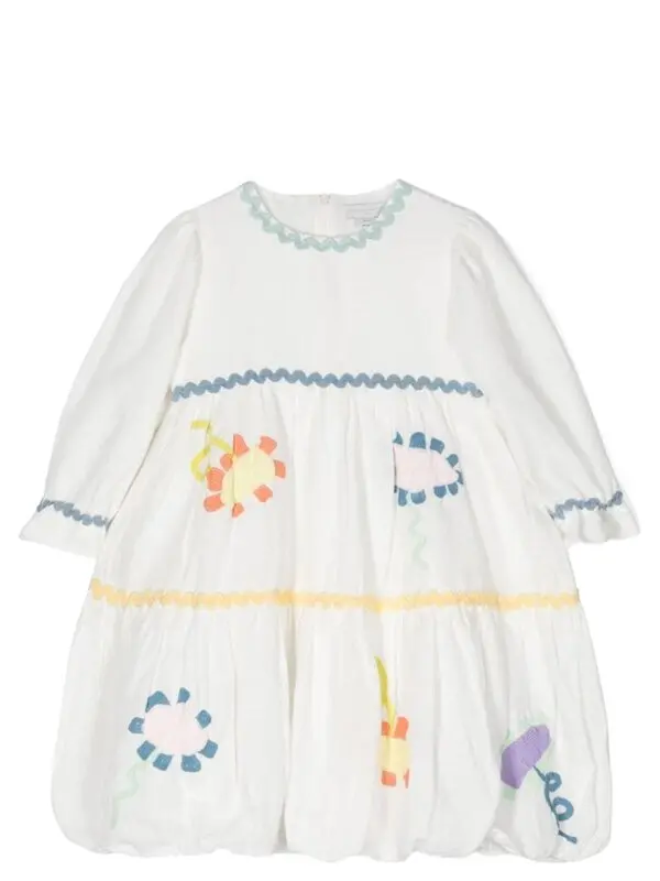 Stella McCartney Embroidered Floral Layered Dress - White