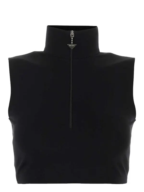 Prada Sleeveless Zipper Vest - Black