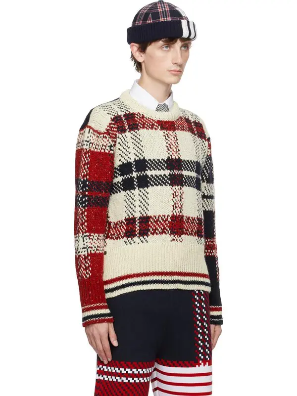 Thom Browne Check-pattern Wool-blend Jumper - Multi-color