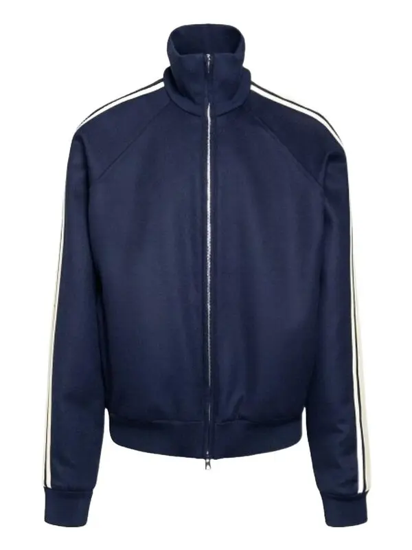 Bottega Veneta Zip-up Track Jacket With Contrast Ribbon Detail - Blue