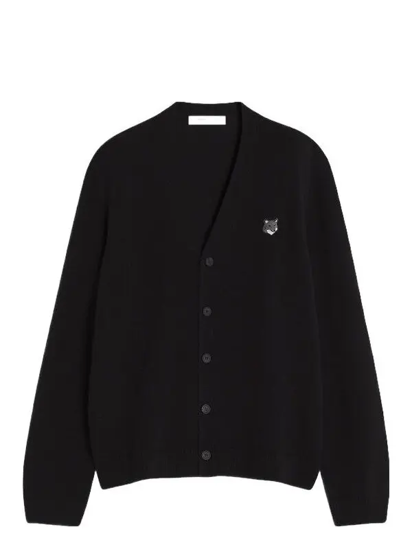 Maison Kitsuné Fox Head Comfort Cardigan - Black