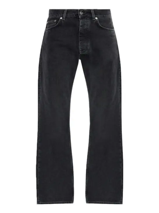 Off-White Logo Embroidered Straight Leg Jeans - Black