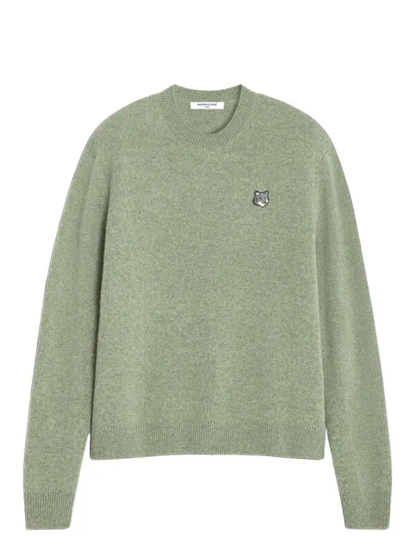 Maison Kitsuné Fox Head Milano Lambswool Jumper - Laurel Green