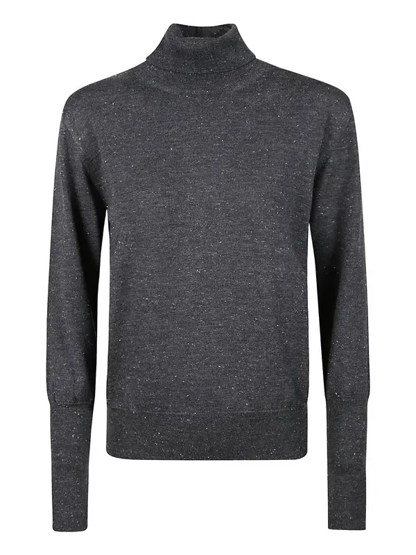 Peserico Long-sleeved Knitted Sweater - Black